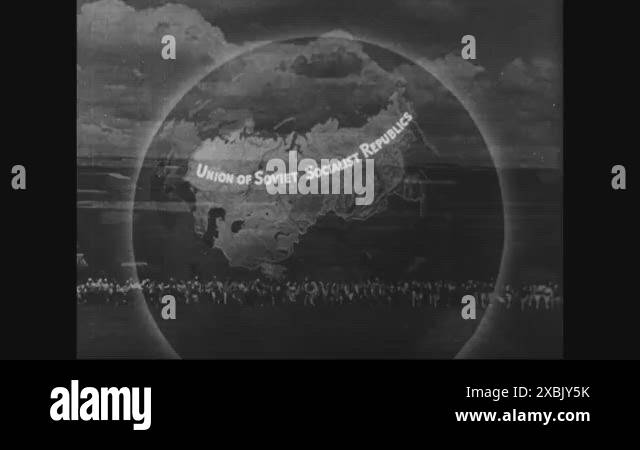 1943 - An animated map shows the Union of Soviet Socialist Republics ...