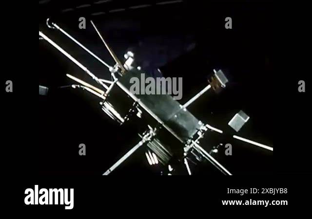 1965 - A geophysical satellite undergoes tests on the ground Stock ...