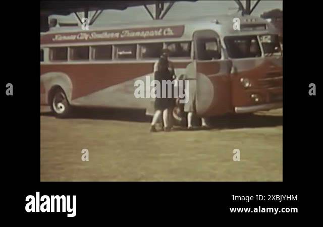 1940 - Buses pick up train passengers and drive them to their next ...