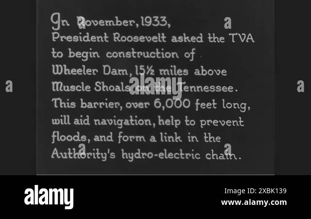 1930s - The TVA begins construction and drilling for the Wheeler Dam ...