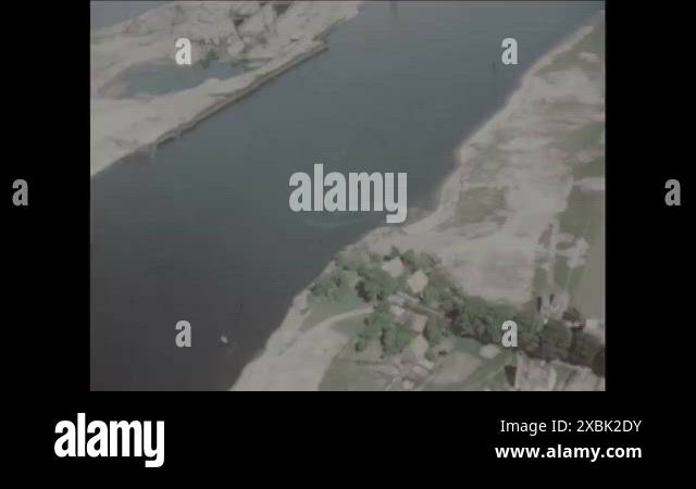 1945 - Collapsed bridges and destroyed buildings and a marshaling yard ...