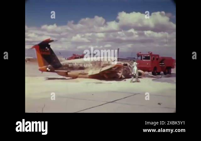 1966- Ground crew work to get to Bob Tittle's body after the Ryan XV 5A ...