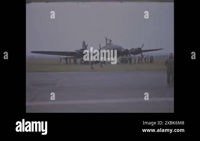 1940s - The Memphis Belle Flying Fortress flies in formation, and an ...