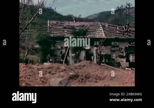 1945 - A singed building is shown in the aftermath of the atomic ...