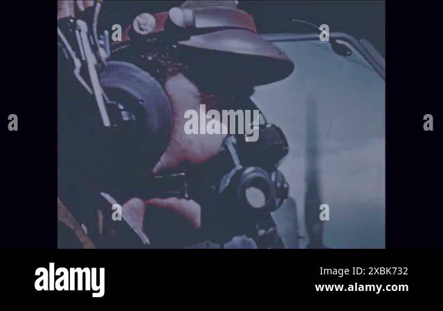 1943 - The pilot of a B-17 is shown in flight Stock Video Footage - Alamy