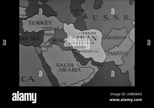 1964 - A map shows what transpired near Iran before Exercise Delawor ...