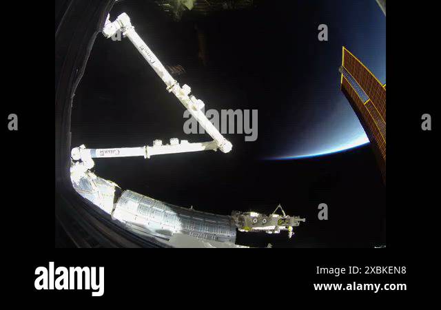 2018 - A camera on board the International Space Station shows the view ...