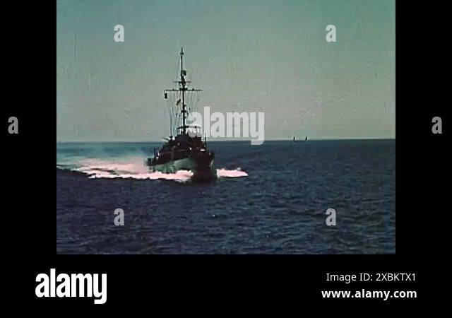 A Vietnamese naval unit searches a junk in the Mekong Delta and a shell ...