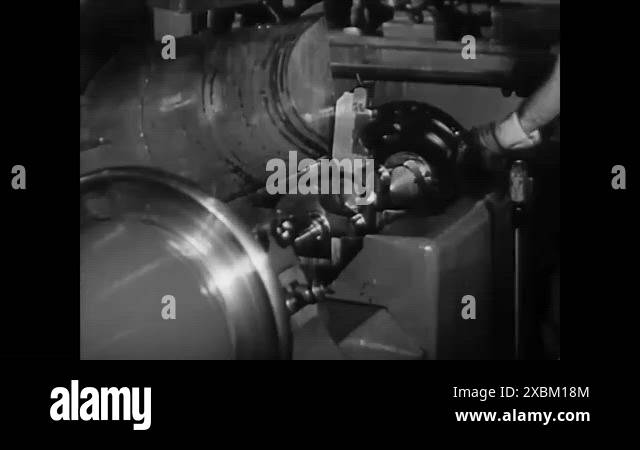 1951 - Two men on a tour of an Oldsmobile plant try to sabotage each other Stock Video Footage ...