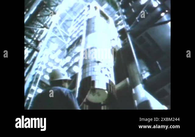1967 - The space switch engine is attached to the Titan III Stock Video ...
