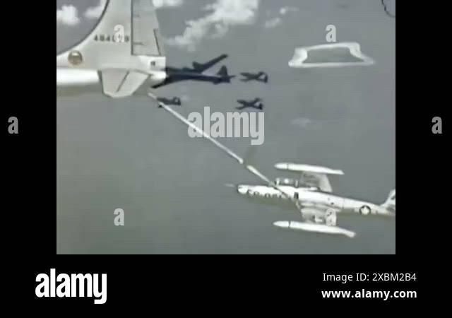 A Republic F-84 Thunderjet turbojet fighter-bomber shoots machine guns ...