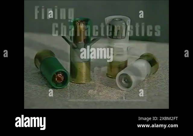 Birdshot and a rifled slug are fired from a shotgun at targets on a ...