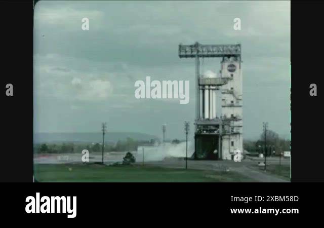 A static firing is shown on a stand and an interstage adapter is shown ...