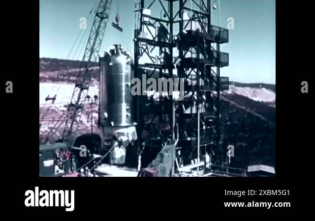 1960 - A NASA test vehicle is insulated with a foaming spray Stock ...