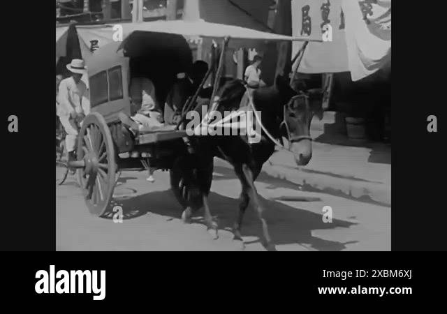 1935 - A mule-drawn cart, seamstresses, a server, a steam pot, a ...