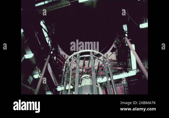 1960 - Test hardware for a missile is tested in a vacuum chamber Stock ...