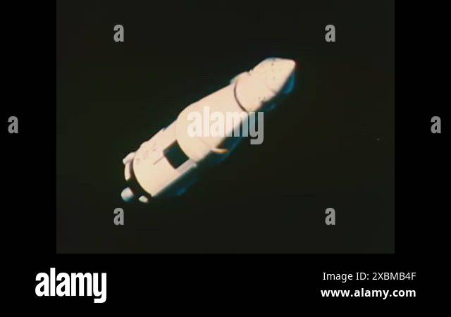 1967 - Animation is used to depict the third sate of Apollo 4's flight ...