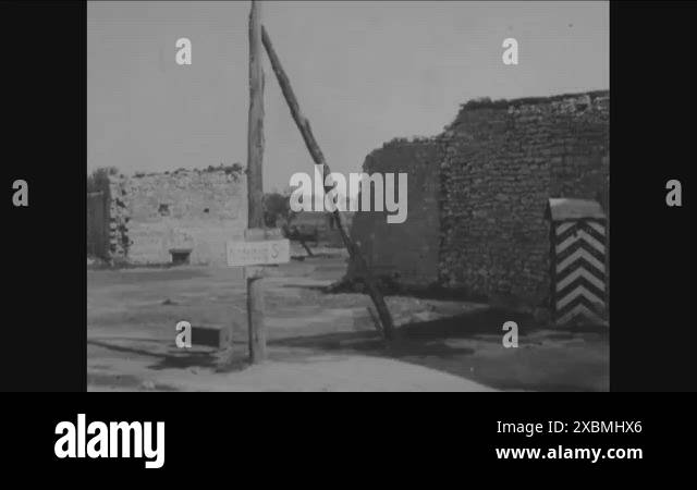 1918 - Soldiers find artillery and ammunition, rebuilding the bombed ...