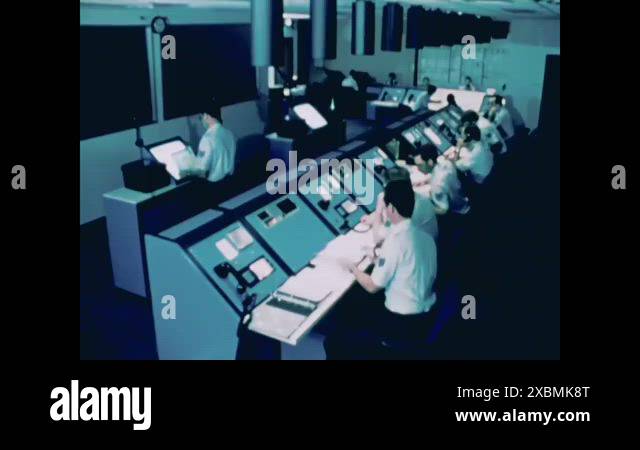 1981 - Air Force technicians work in a control room, and renderings of ...