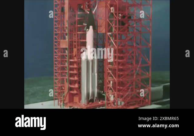 1963 - A scale model of the Titan III is shown Stock Video Footage - Alamy