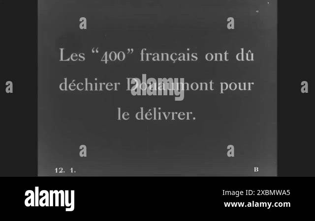 1916 - French troops guarding the Fort Douaumont after the Battle of Verdun against the German ...