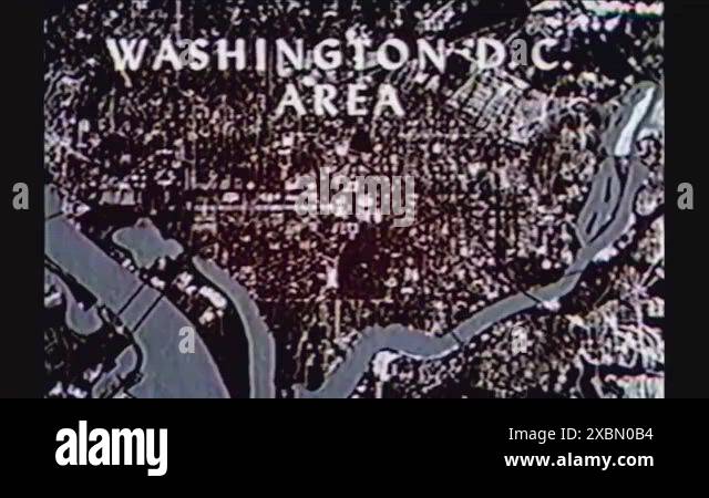 1954 - A map of Washington DC and its surrounding areas is used to ...