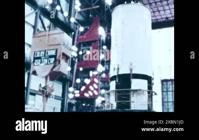 1966 - The different stages of the Apollo 6 launch vehicle are brought ...