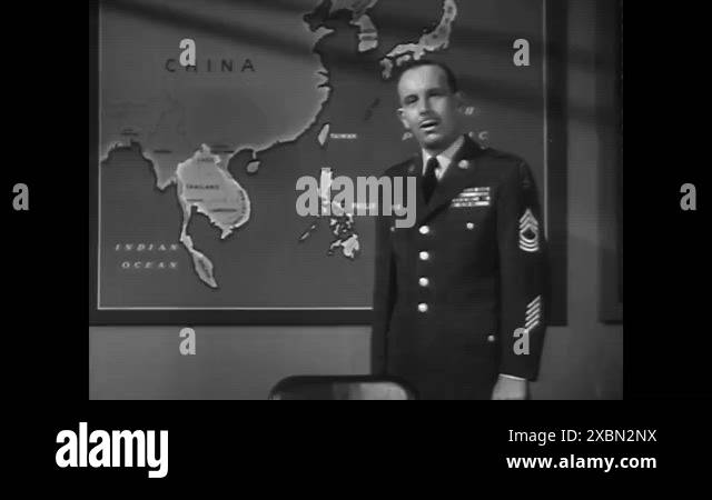 1958 - Sergeant Stuart Queen presents the Asian countries where the US ...