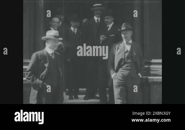1918 - Herbert Hoover is seen outside of the US Embassy in London ...