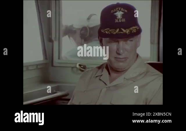 1970s - A captain gives directions on a ship, and a missile is prepared ...