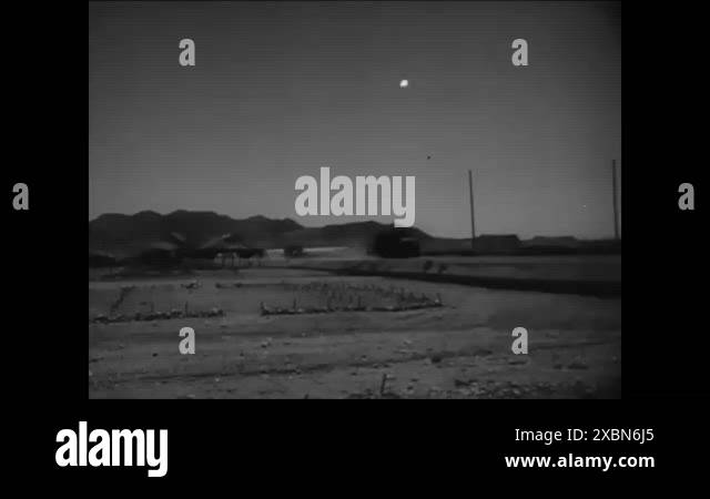 1951 - Pentomic units arrive at Camp Desert Rock by truck Stock Video ...