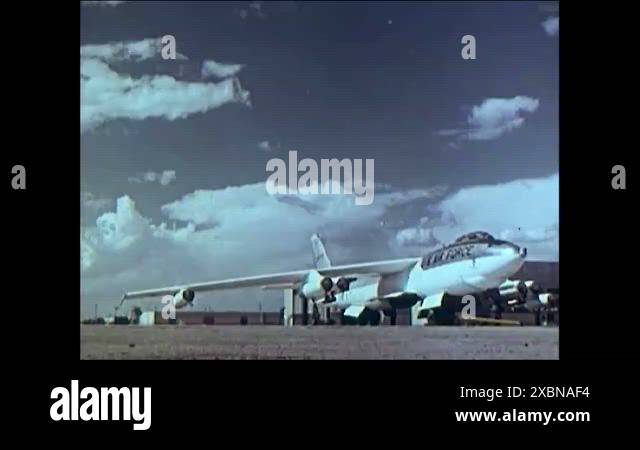 1960 - Shots of various US aircraft capable of carrying nuclear weapons ...