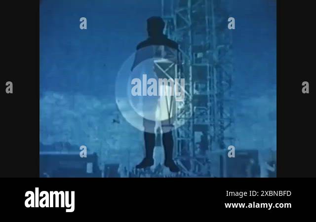 Shaky footage of outer space from the 1940s is shown while a 1967 ...