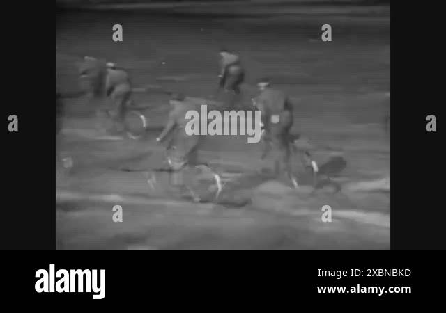 Action footage from an air raid over Europe during the 1940s shows the ...