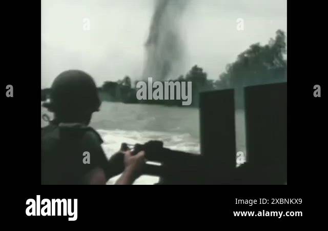 The U.S. PBR boats call for the air support of Sea Wolves, armed ...