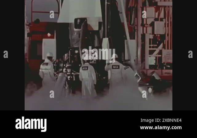 1961 - The Freedom 7 spacecraft stands on a launchpad at Cape Canaveral ...