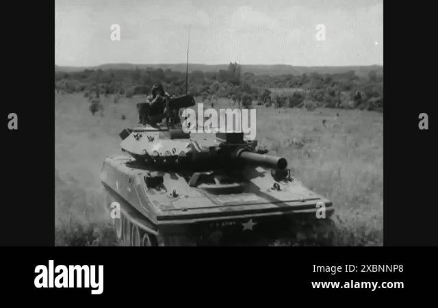 1969 - Soldiers use an M551 Sheridan Light Tank to fire a missile and ...