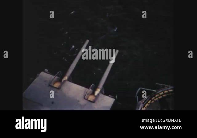 1945 - The US Navy fires at the Japanese on Iwo Jima from ship and air ...