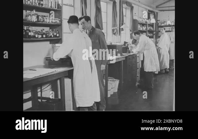 1945 - The laboratory service and pharmacy section are shown in a ...