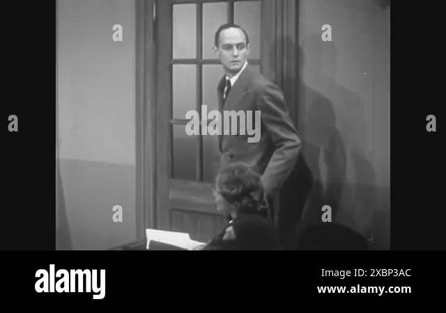 A teacher kicks a student out of class for bad behavior in the 1940s ...