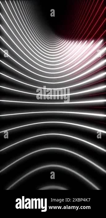 Vertical video - glowing red and white neon circle light beams ...