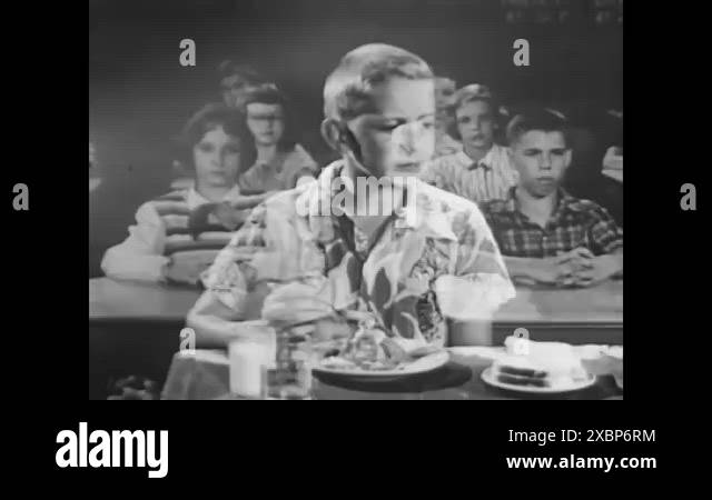 A doctor demonstrates to children how to identify good posture in 1953 ...