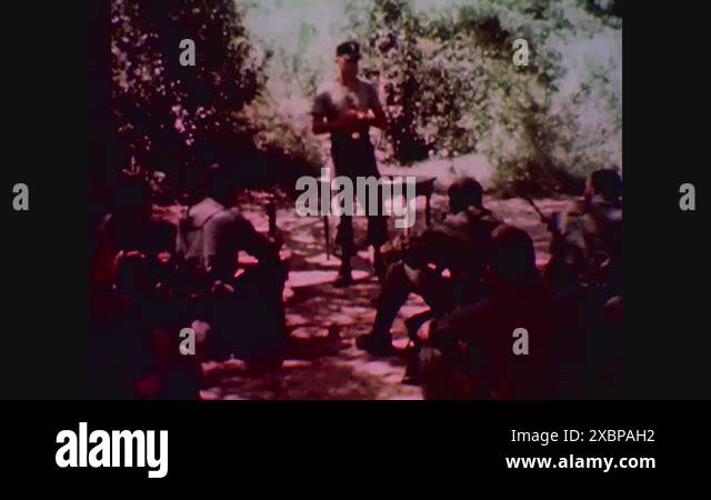 Army instructors teach replacement troops about a Viet Cong hand ...