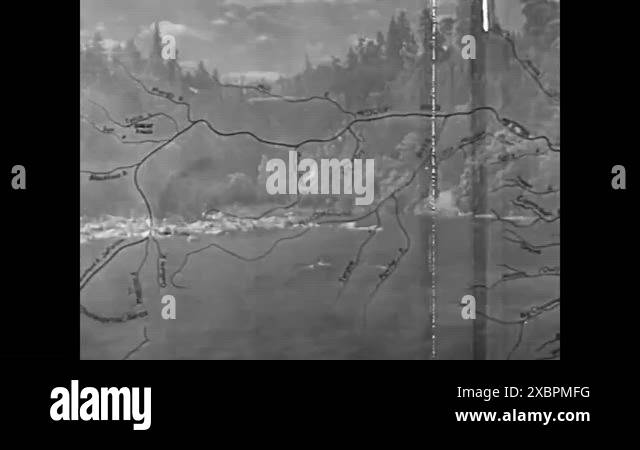 Explorers William Clark, Meriwether Lewis and Native American guide Sacagawea make their way ...