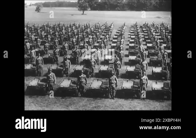 Combat divisions of manpower and military trucks and tanks are put on ...