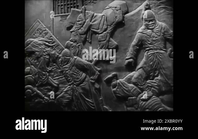 Ba relief art, Japanese temples and nature in the 1940s Stock Video ...