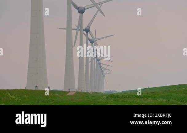 Renewable energy source. Windmill park green energy, windmill offshore ...