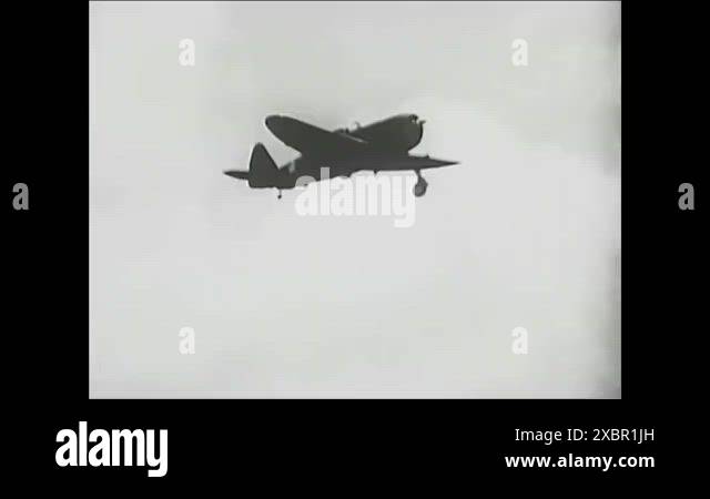 A pilot flying in a United States Army Air Forces Republic P-47 ...