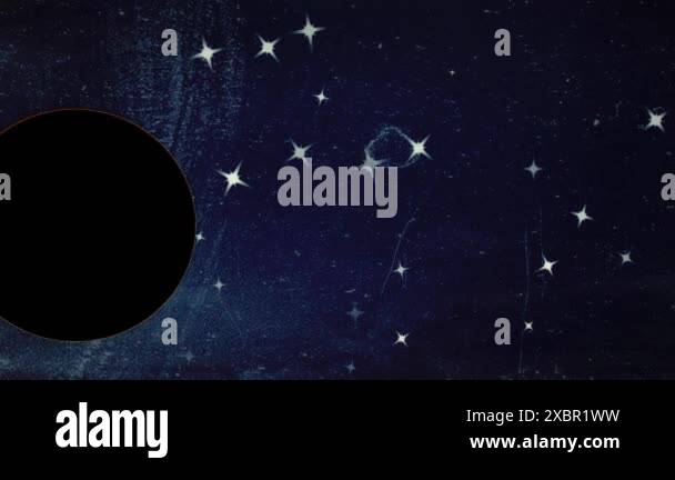 night sky with stars and flying, disappearing and exploding meteoroid ...