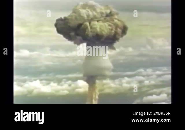 South Pacific nuclear tests on Johnston Island in 1951 Stock Video ...